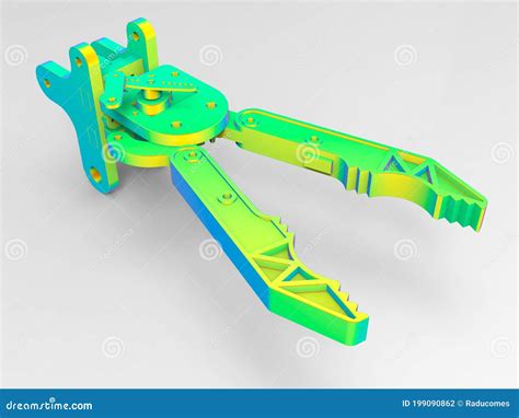 3d Rendering Robot Gripper Finger Structure Stock Illustration
