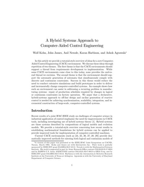 pdf a hybrid systems approach to computer aided control engineering