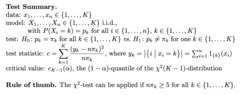the χ test Quizlet