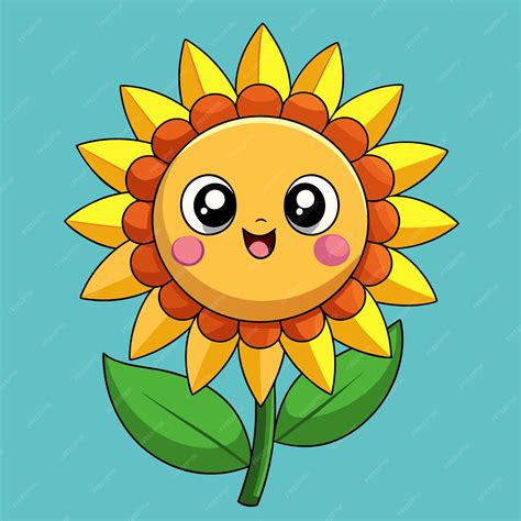 Premium Photo Cute Sunflower Vector Cartoon Illustration For Sunny