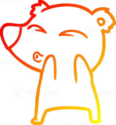 Caloroso Gradiente Linha Desenhando Do Uma Desenho Animado Assobio Urso