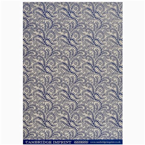 Cambridge Imprint Seaweed Paisley Patterned Paper In Prussian Blue