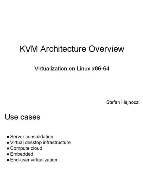 Kvm Architecture Overview Pdf Virtual Machine Kernel Operating