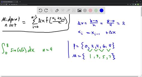 use the midpoint rule with the given value of n to approximate the