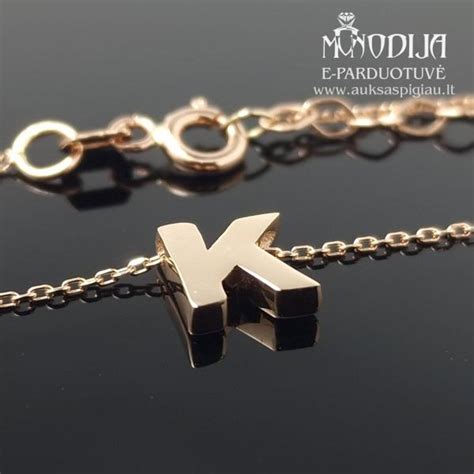 Auksinė Grandinėlė Su Raidele K Auksaspigiault