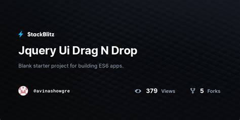 Jquery Ui Drag N Drop Stackblitz