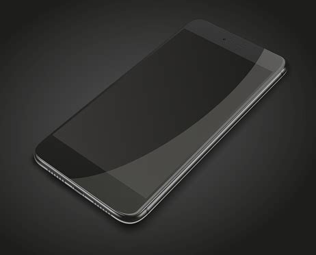 Realistic Smart Phone With Black Screen On Dark Background Stock