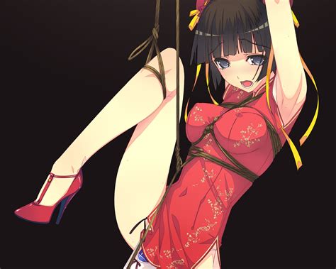 Rule 34 1girls Armpits Arms Up Bondage Breasts Brown Hair Chinese