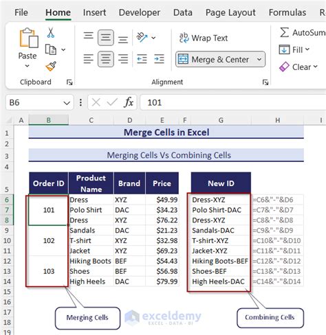 Merging Cells In Excel A Guide