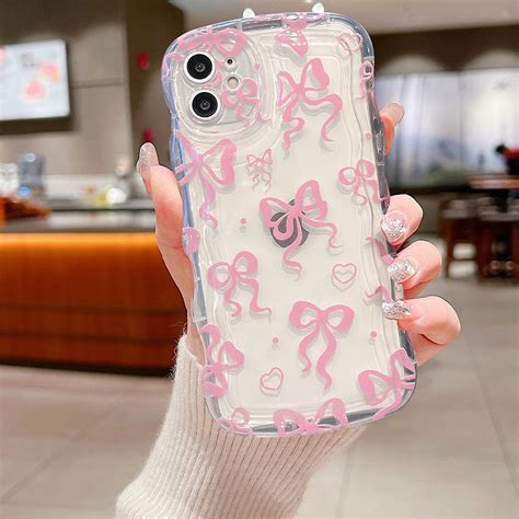 Wzjgzdly Bow Phone Case Compatible With Iphone 11 Curly