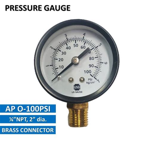 Aames Water Pressure Gauge 100psi 14 With Black Steel Case For Water