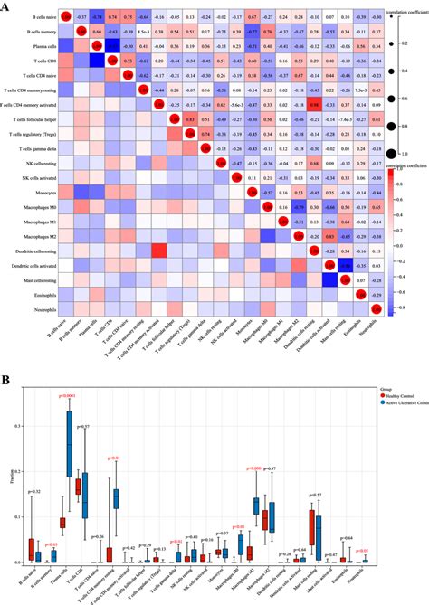 Correlation Analysis And Bar Plot Of Differences Among Immune Cells In Download Scientific