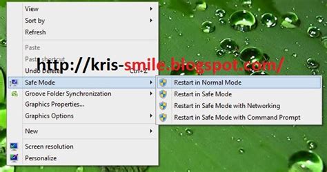 Tambahkan Safe Mode Ke Context Menu Desktop Di Windows Dan Windows OM Kris