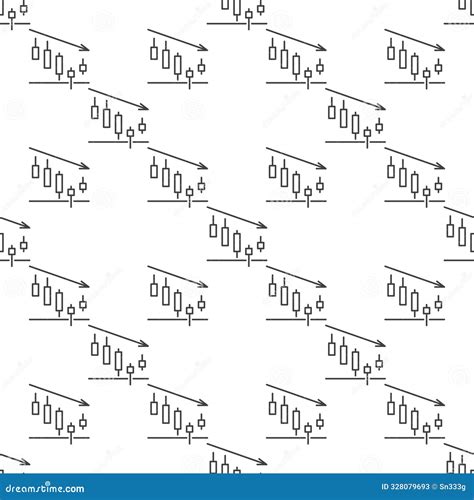 Downtrend Candlestick Chart Vector Financial Charts Colored Icon Or