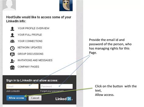 Configure Hootsuite To Post Directly To Linkedin Company Page Ppt