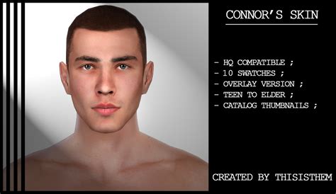 Tit — Connors Skin Hq Compatible 2 Versions Makeup Cc Male