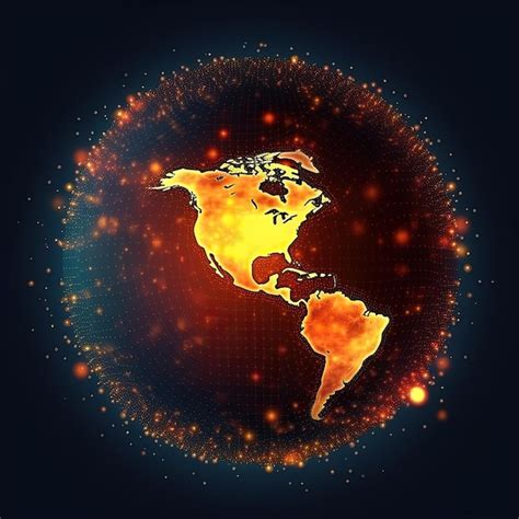 Premium Ai Image Digital World Map