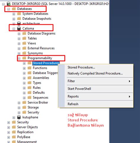 Sql Server Stored Procedure Oluşturma Tasarım Kodlama