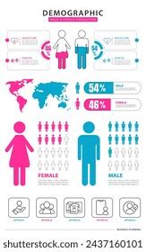 Demographic Analysis Infographic Template Male Female Stock Vector Royalty Free 2437027195