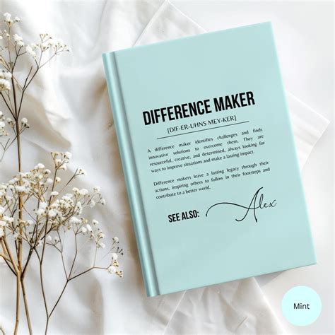 Difference Maker Journal Personalized Custom Journaling Notebook Journal For Coworker