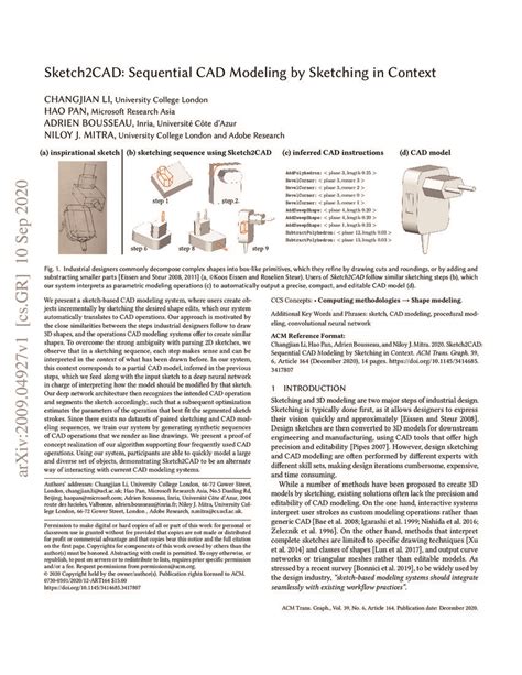 sketch2cad sequential cad modeling by sketching in context deepai