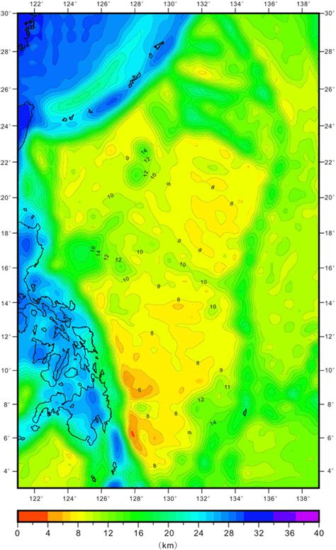 Moho Depth Distribution In The Wpb Download Scientific Diagram