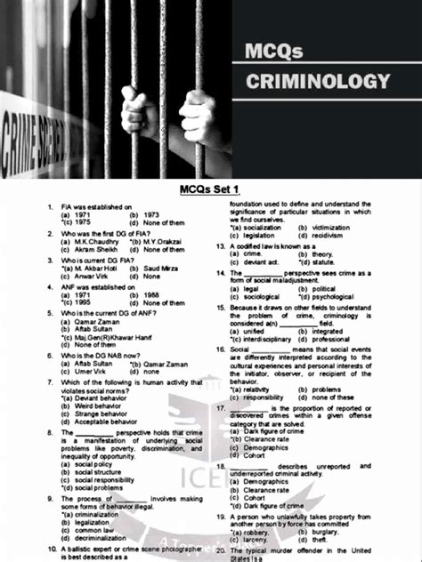 Css Criminology Past Papers Mcqs Pdf Crimes Crime And Violence