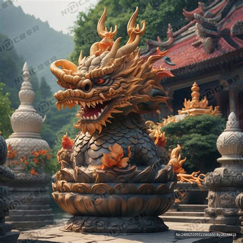 Ai创作图五台山的龙五爷 昵图网