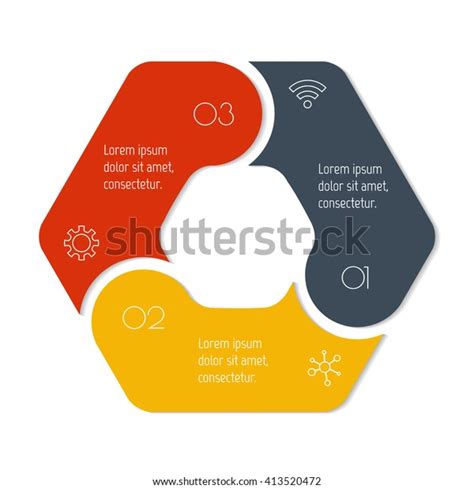 Hexagonal Connected Infographic Diagram Circular Chart стоковая векторная графика без