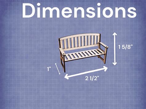 Mini Bench Odoria 124 Scale Miniature Park Bench Dollhouse Accessory