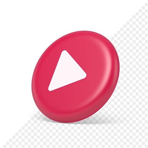 Play Button Triangle Right Arrow Multimedia Content Player Web App Design 3d Isometric Realistic