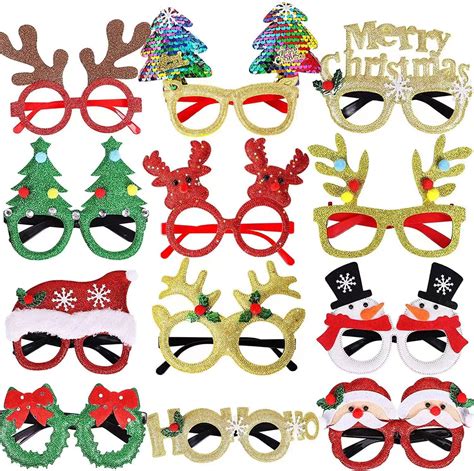 12 Christmas Flashing Party Glasses Frames Festive Holiday Accessory