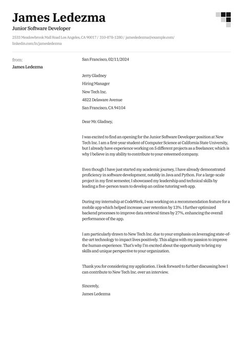 Cover Letter Java