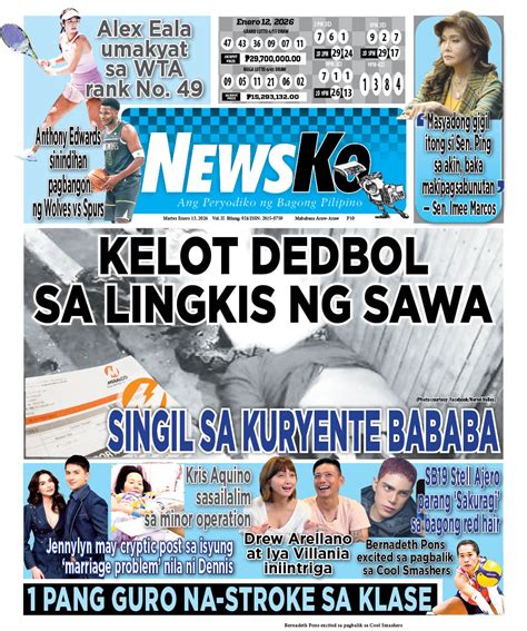 Newsko Ang Peryodiko Ng Bagong Pilipino Isyu Ngayon Enero 13 2026