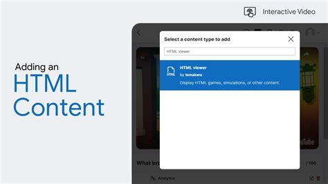 Adding An Html Content Youtube