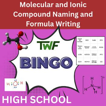 Molecular And Ionic Compound Naming And Formula Writing BINGO High Babe