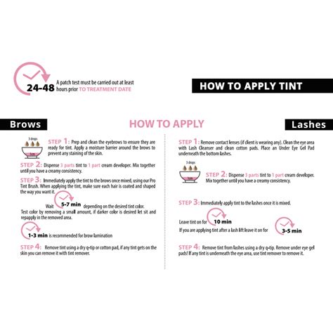 Lash And Brow Tint Procedure Card Brow Tint Instructions Beautiful