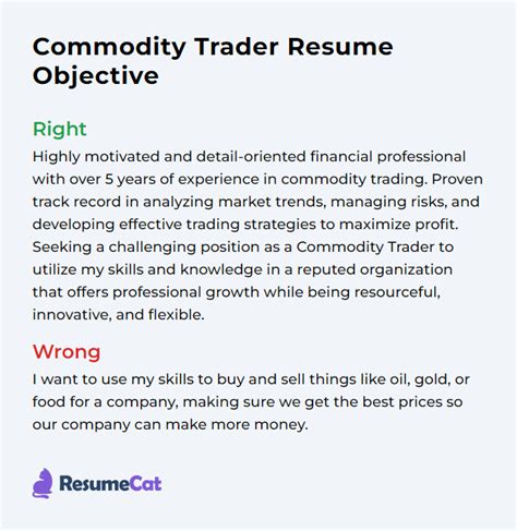 Top 18 Commodity Trader Resume Objective Examples