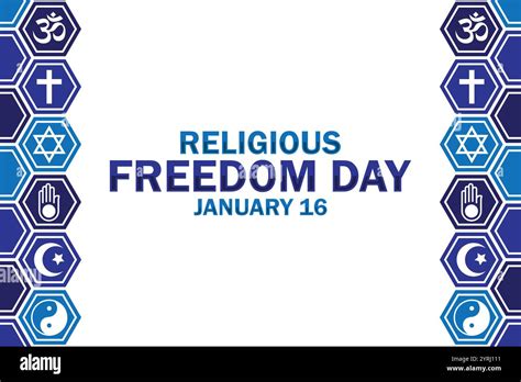 Religious Freedom Day Wallpaper With Shapes And Typography Banner