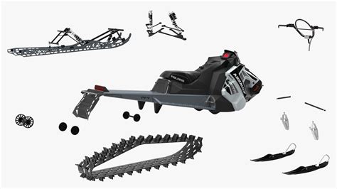 Polaris Snowmobile Black 3d Model 99 3ds Blend C4d Fbx Max Ma Lxo Obj Gltf Upk