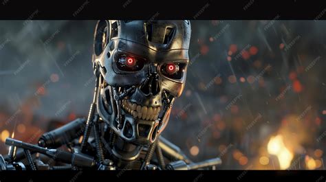 Premium Photo A Closeup Of A Terminator A Fictional Cyborg Assassin