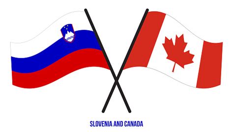 슬로베니아와 캐나다 국기 교차 하 고 플랫 스타일을 흔들고 공식 비율 올바른 색상 경제에 대한 스톡 벡터 아트 및 기타 이미지 경제 공휴일 국가 지리적 지역 Istock