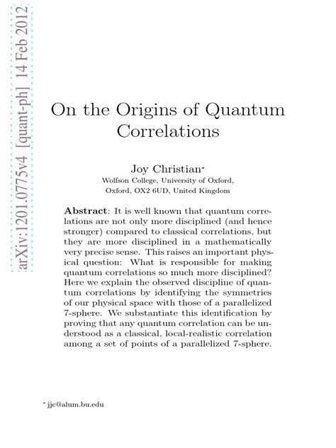 Pdf Origin Of Quantum Correlationspdf Dokumentips