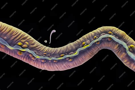 Premium Ai Image A Roundworm That Causes Toxocariasis Under A Microscope Generated With Ai