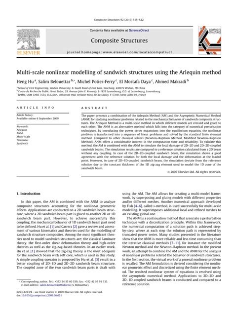 multi scale nonlinear modelling of sandwich structures using the