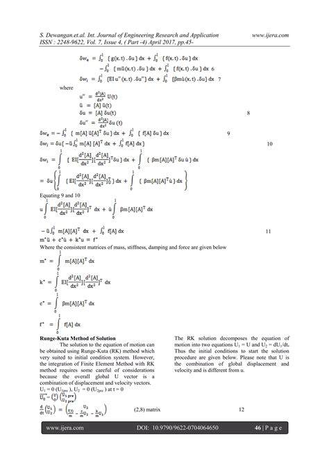 Integration Of Finite Element Method With Runge Kuta Solution