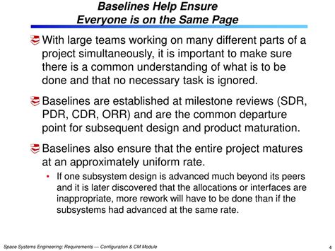 Ppt Baselines And Configuration Management In Space Systems