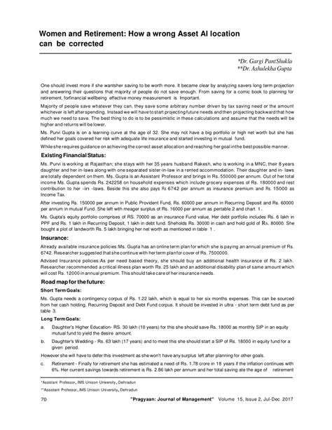 PDF Women And Retirement How A Wrong Asset Al Location Can Be Corrected