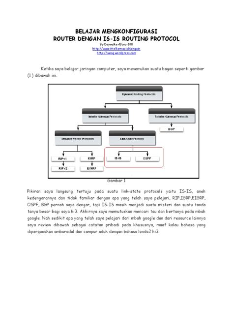 Belajar Mengkonfigurasi Router Dengan Isis Routing Protocol Pdf