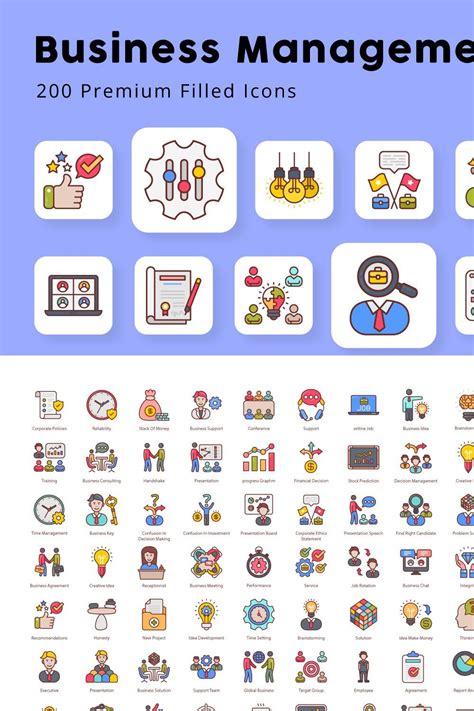 Business Management Filled Iocns Masterbundles